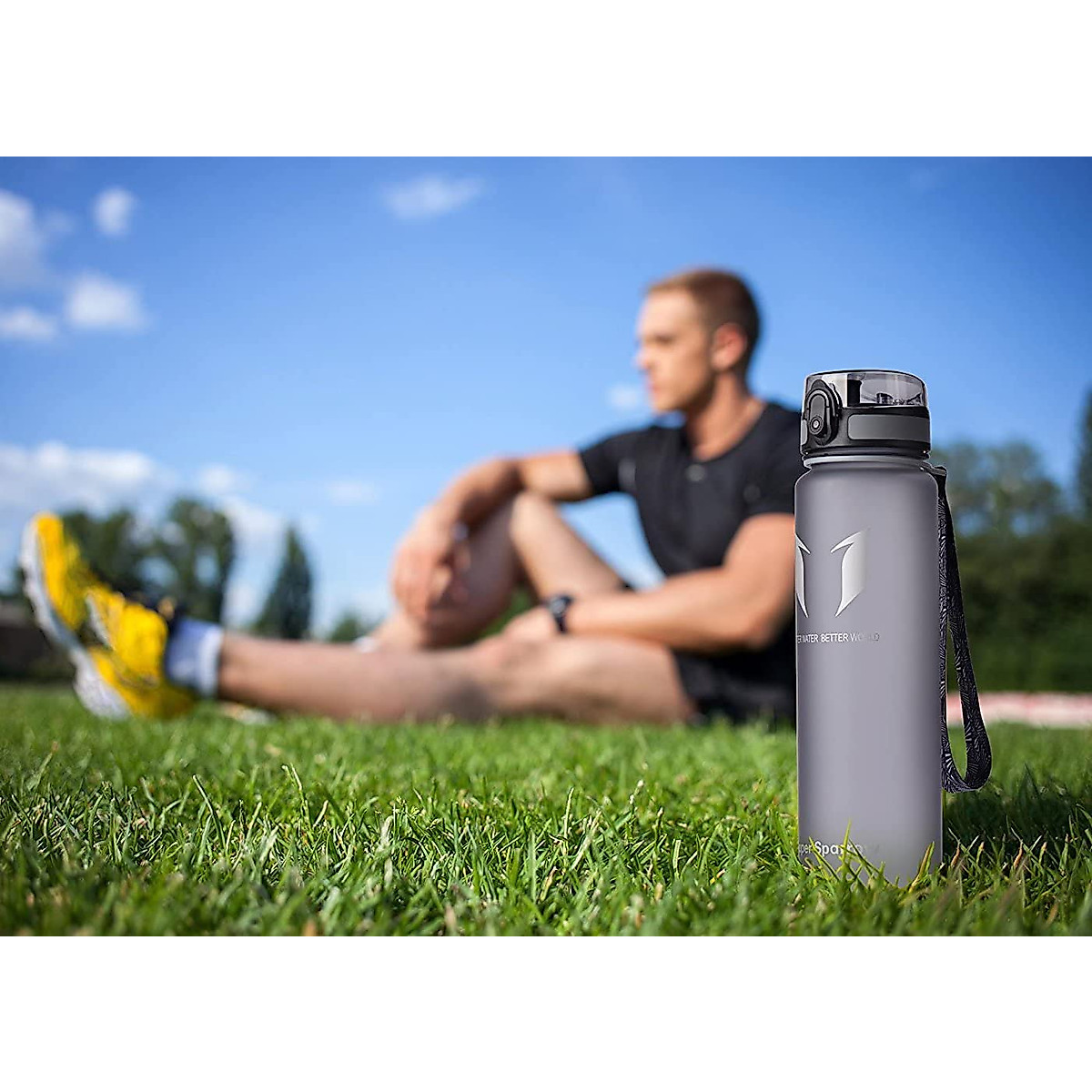 Super Sparrow Water Bottle - 32 oz - BPA & Toxic Free Tritan Water Bottles - One Touch Opening - Leak-proof Plastic Bottle - Kids Water Bottle for Office, Gym, Outdoor, Sports