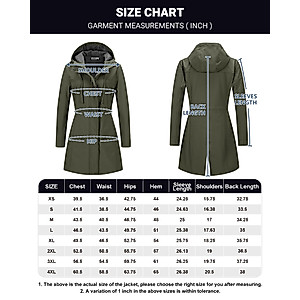 Outdoor Ventures Women's Lightweight Waterproof Fleece Lined Hooded Softshell Rain Jacket, Warm Windbreaker Long Coat