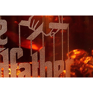 The Godfather & The Godmother Etched Whiskey Glass Set with Your Personalized Text - Officially Licensed, Premium Quality, Handcrafted Glassware, 11 oz Rocks Glass - Collectible Gift for GodParents