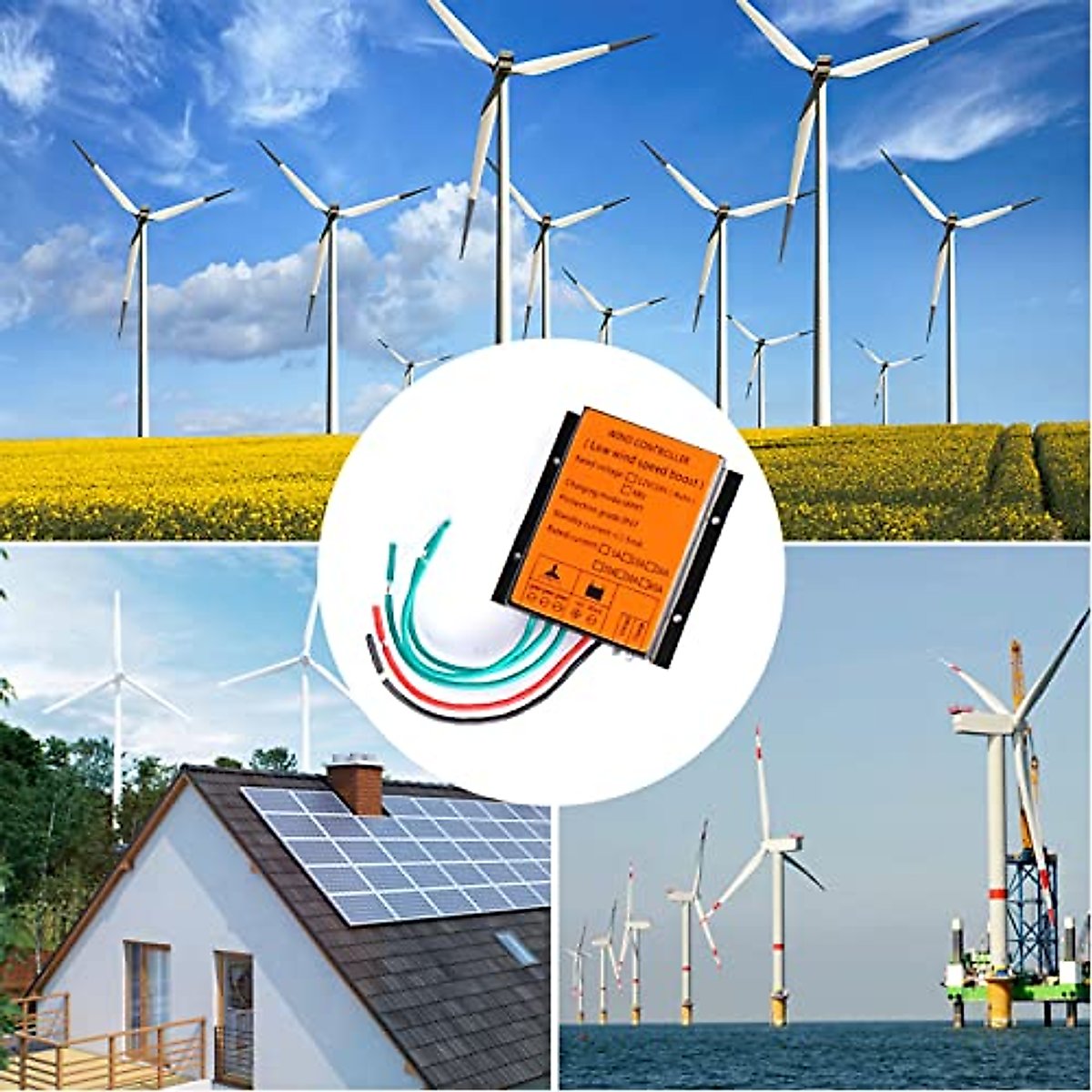 FEICHANGHAO Efficient 12000W Waterproof MPPT Charge Controller,DC12V24V 48V IP67 Wind Turbines Generator Battery Charge Controller Regulator,48v