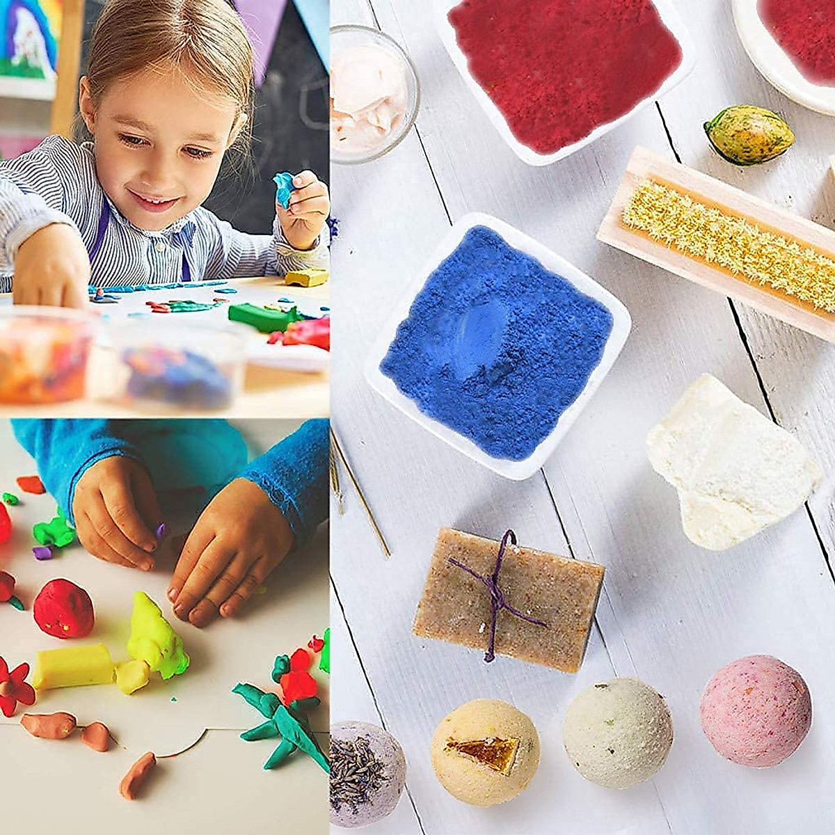 Mica Powder, 30 Color Resin Pigment, Natural Cosmetic Grade Shimmer Mica Powder for Epoxy Resin/Bath Bombs/Candle/Soap/Lip Gloss/Slime. Candle Dye,Soap Making Dye,Resin dye.