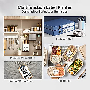 LERANDA Label Maker, Portable Bluetooth Thermal Label Printer for Barcode, Clothing, Organizing, Small Business, Office, Home, Easy to Use, Support with iOS & Android, with 1.96x1.18 inch Label