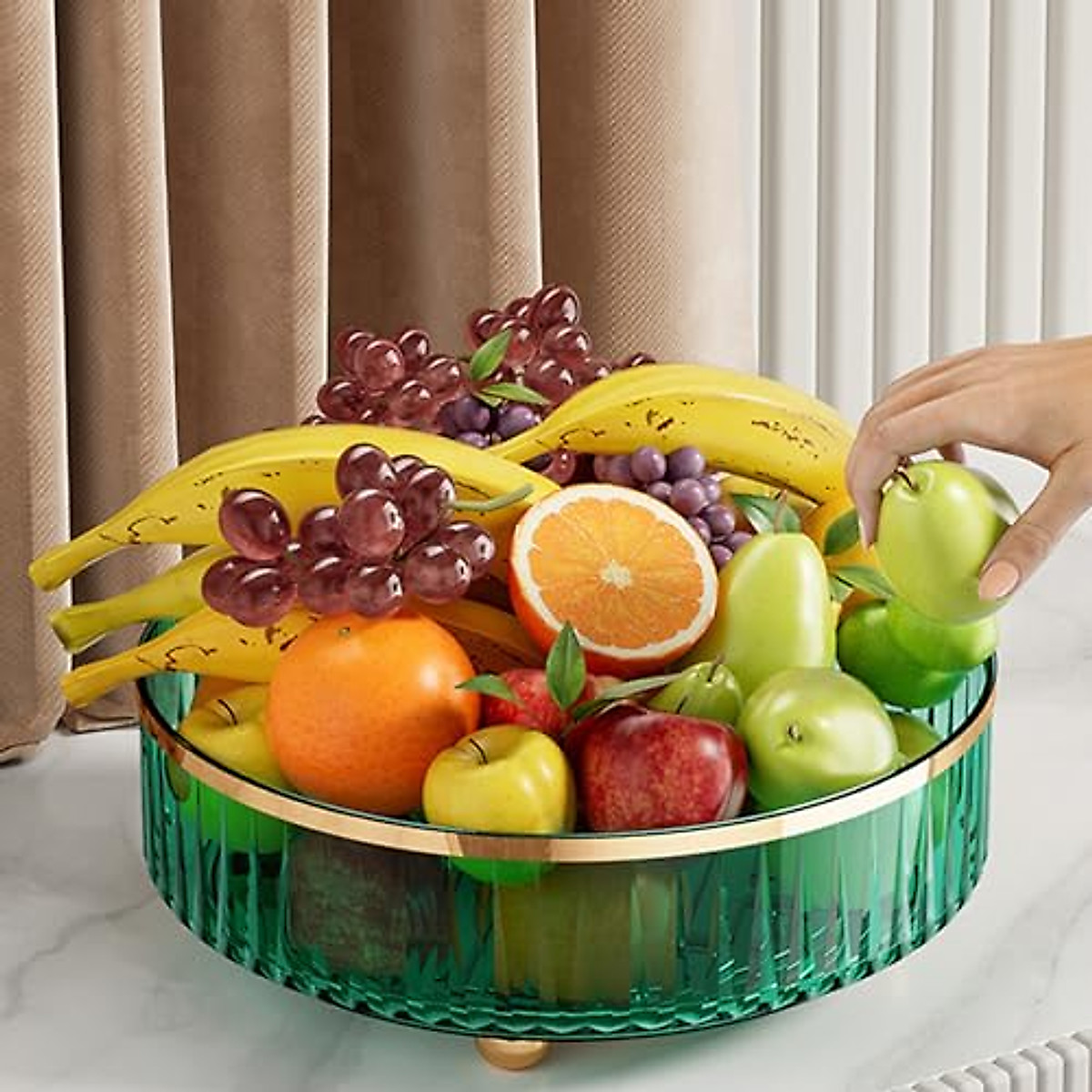 Camidy Lazy Susan Cabinet Organizer 10. 6 Clear Plastic Rotating Spice Rack Lazy Susan Turntable Spin Organizer for Kitchen Cabinet Pantry