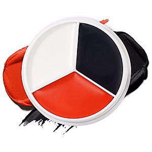 QIUFSSE Clown Makeup Kit,White Black Red Face Body Paint for Adults Professional Oil Based Waterproof Halloween Cosplay SFX Special Effects Makeup Kit