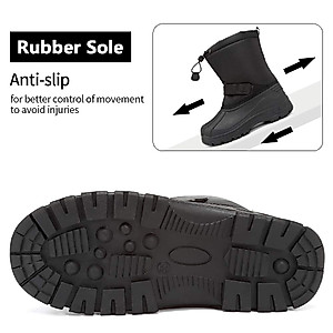 CIOR Kids Snow Boots for Boys Girls Toddler Winter Outdoor Boots Waterproof with Fur Lined(Toddler/Little Kids/Big Kid) TX1-Black-28