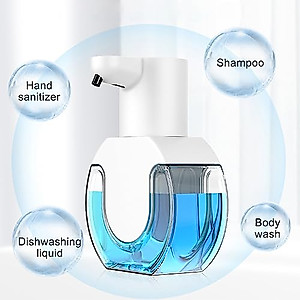 EKDJKK Automatic Foaming Soap Dispenser, 4 Level Adjustable Rechargeable Smart soap Dispenser, 14.5oz/430ml Wall Mount Touchless Hand Soap Dispenser for Bathroom Countertop, Kitchen(Foam)