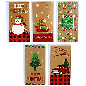 Iconikal Kraft Christmas Gift Card/Money Holders and Envelopes, 30-Count