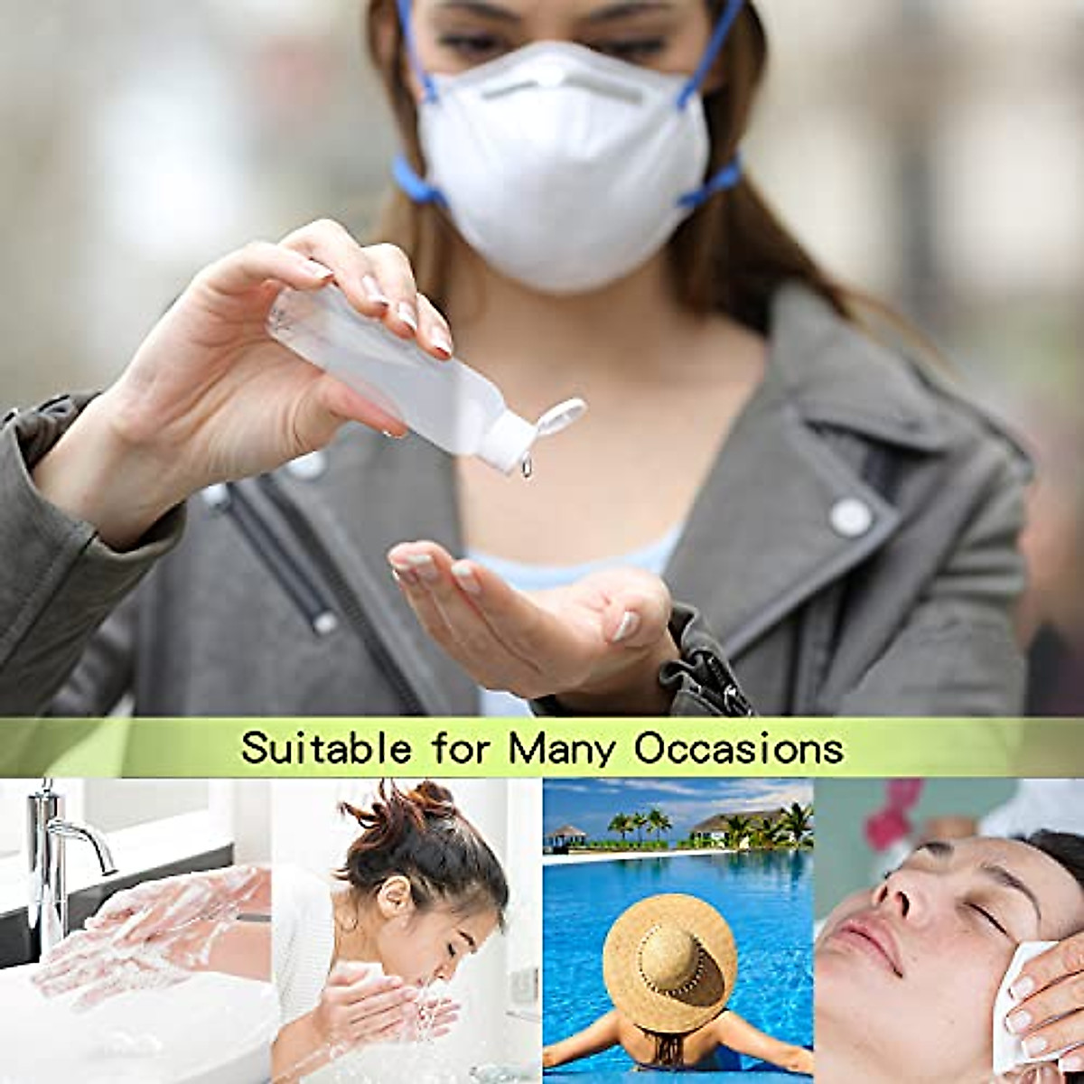 Trendbox 120ml/4oz Clear Plastic Empty Bottles with Flip Cap BPA-Free Travel Containers for Shampoo, Lotions, Liquid Body Soap and Massage Oils - 12 Pack