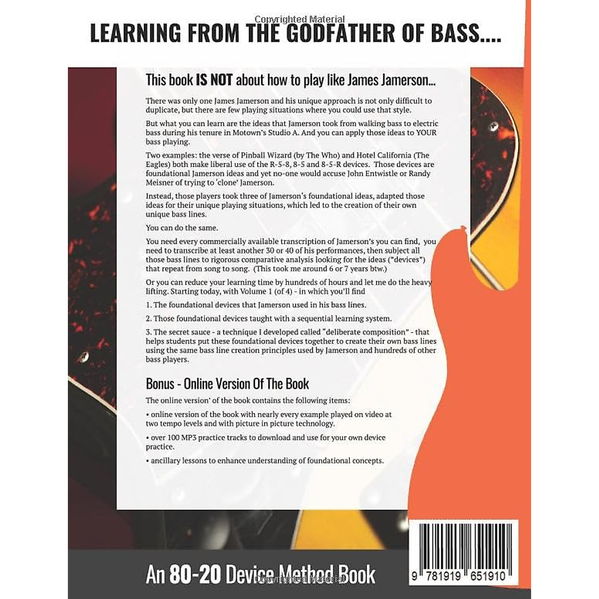 How To Play Bass - Learning From James Jamerson Vol 1: An 80-20 Device Method Book For Bass Guitar
