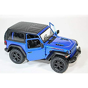 KiNSMART 2018 Jeep Wrangler Rudicon Hard Top Blue 5" 1:34 Scale Die Cast Metal Model Toy w/ Pullback Action