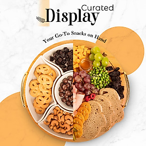 Chip and Dip Serving Set, 13.5" Serving Platters and Trays, Appetizer Serving Tray, Divided Serving Tray, Party Serving Trays and Platters, Relish Tray, Lazy Susan Taco Bar, Lazy Susan Serving Tray