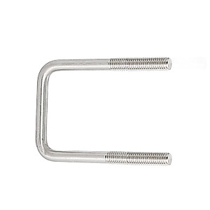 Aoje-Link Square U-Bolts 1.97"(50mm) Inner Width M8 Thread 304 Stainless Steel Silver with Plates Nuts Flat Washers for Car/RV/Trailer Bumper, 4Pcs