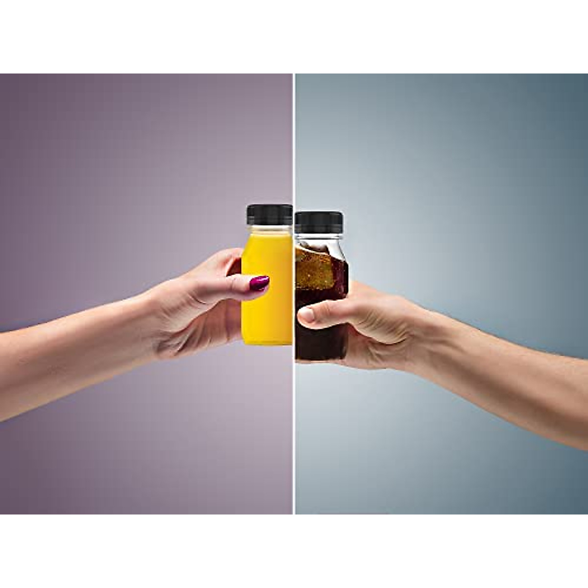 3 Pcs 12 oz Plastic Juice Bottle Reusable Transparent Bulk Beverage Containers with Black Lids for Juice, Drinking Milkshake Tea, Milk, Juicing Smoothie Water and Other Beverages, Fridge Storage