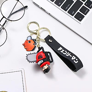 Wellcalmly Anime Chain-saw Men Pochita Keychains Chainsaw Pochita Cosplay Metal Keychains Accessory Gifts For Women Men (black)