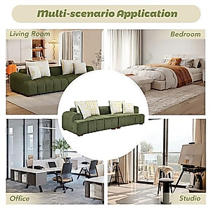 Modern Cloud Sofa Mid-Century Comfy Boucle Couch,Oversized Luxury Loveseat Corduroy Fabric Upholstered Leisure Deap Seat Sectional Sofá Modular Couches with 4 Throw Pillows for Living Room