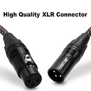 MIKIZ 100 ft XLR Cables Braided 100ft 2 Packs- Balanced XLR Male to Female for Microphone Speaker