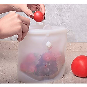 Reusable 100% Silicone Food Storage Bags, Freezer Storage Bags for Boil ，Heat and Microwave，3pack：50oz，33oz，17oz (transparent colour)