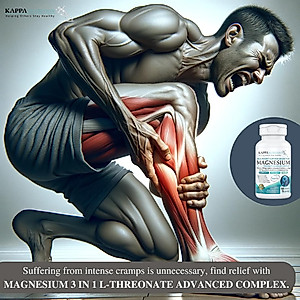 (150 Capsules), 2,253mg Per Serving, Providing 420mg Elemental Magnesium, L-Threonate, Bisglycinate Chelate, Malate, from Kappa Nutrition.