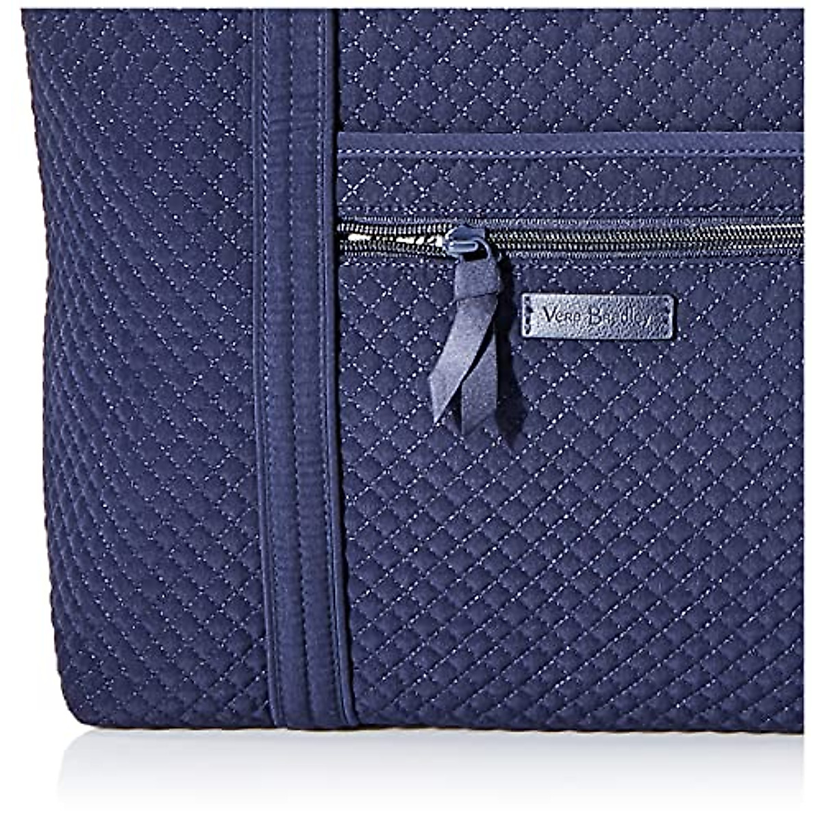 Vera Bradley Women's Microfiber Vera Tote Bag, True Navy, One Size
