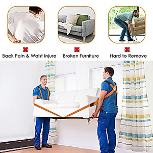 Acelane Moving Straps Lifting Straps for 2 Person Shoulder Moving Straps Carrying Straps for Moving Appliances Furniture Mattresses Heavy Objects up to 800lbs Safe Moving Equipment