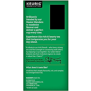 Twinings Irish Breakfast Tea K-Cup Pods for Keurig, Caffeinated Black Tea, Robust, Strong, Bold Flavour, 24 Count (Pack of 2)