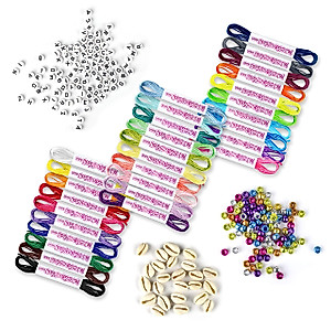 Choose Friendship, My Friendship Bracelet Maker Ultimate Expansion Pack, 120 Pre-cut Threads and 225 Beads, Makes 24-48 Bracelets