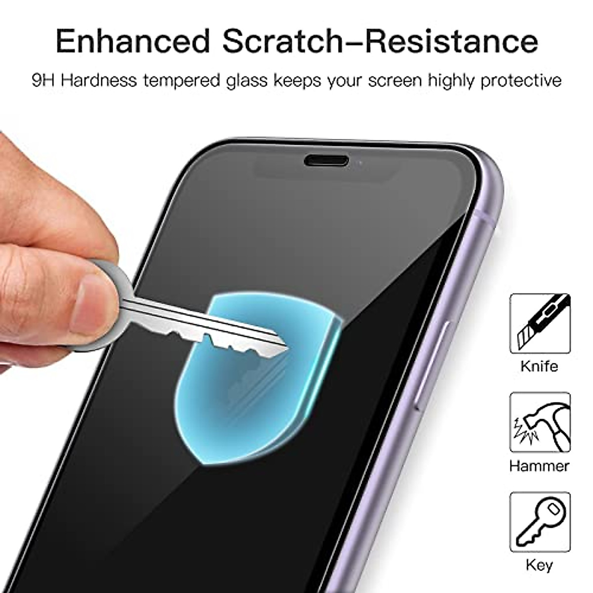 JETech Full Coverage Screen Protector for iPhone 11/iPhone XR 6.1-Inch, Black Edge, 9H Tempered Glass Film Case-Friendly, HD Clear, 3-Pack