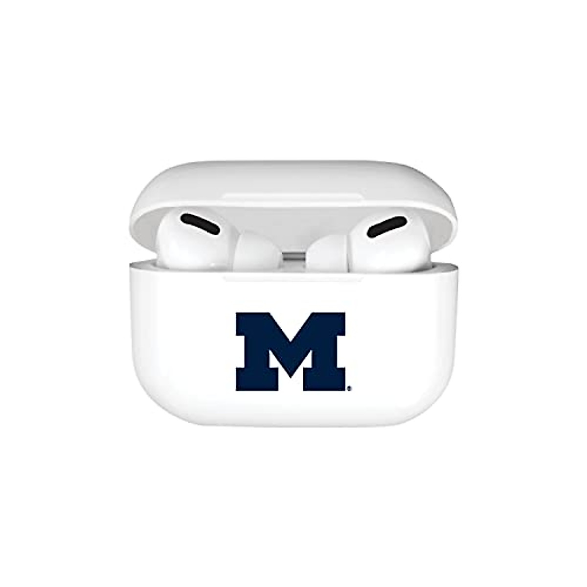 OTM Essentials Officially Licensed University of Michigan Wolverines Earbuds Case - White - Compatible with AirPods PRO