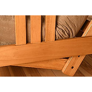 Kodiak Furniture Monterey Queen-size Futon, Storage Drawers, Butternut Finish with Suede Navy Mattress