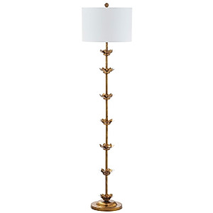 Safavieh FLL4003A Lighting Collection Landen Leaf 63.5" Antique Gold Floor Lamp