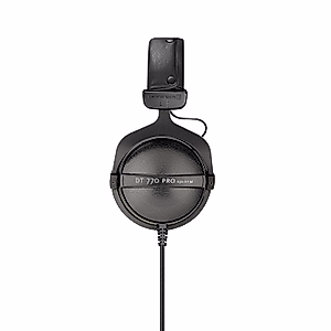 beyerdynamic DT 770 PRO Headphones (250 Ohm) Bundle with Hard Shell Headphone Case and Wooden Headphone Stand (3 Items)