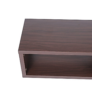 DHHU 60" Shallow, Modern Wall Mounted Floating TV Stand with 3 Open Compartments, Wooden Entertainment Center Media Console Storage Shelf, Holds up to 120 lbs, Walnut