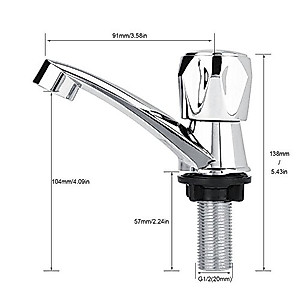 Basin Faucet Single Handle Water Nozzle Cold Water Tap G1/2 Electroplate for Bathroom Kitchen Rest Room Bathtub(Diamond Handle G1/2)