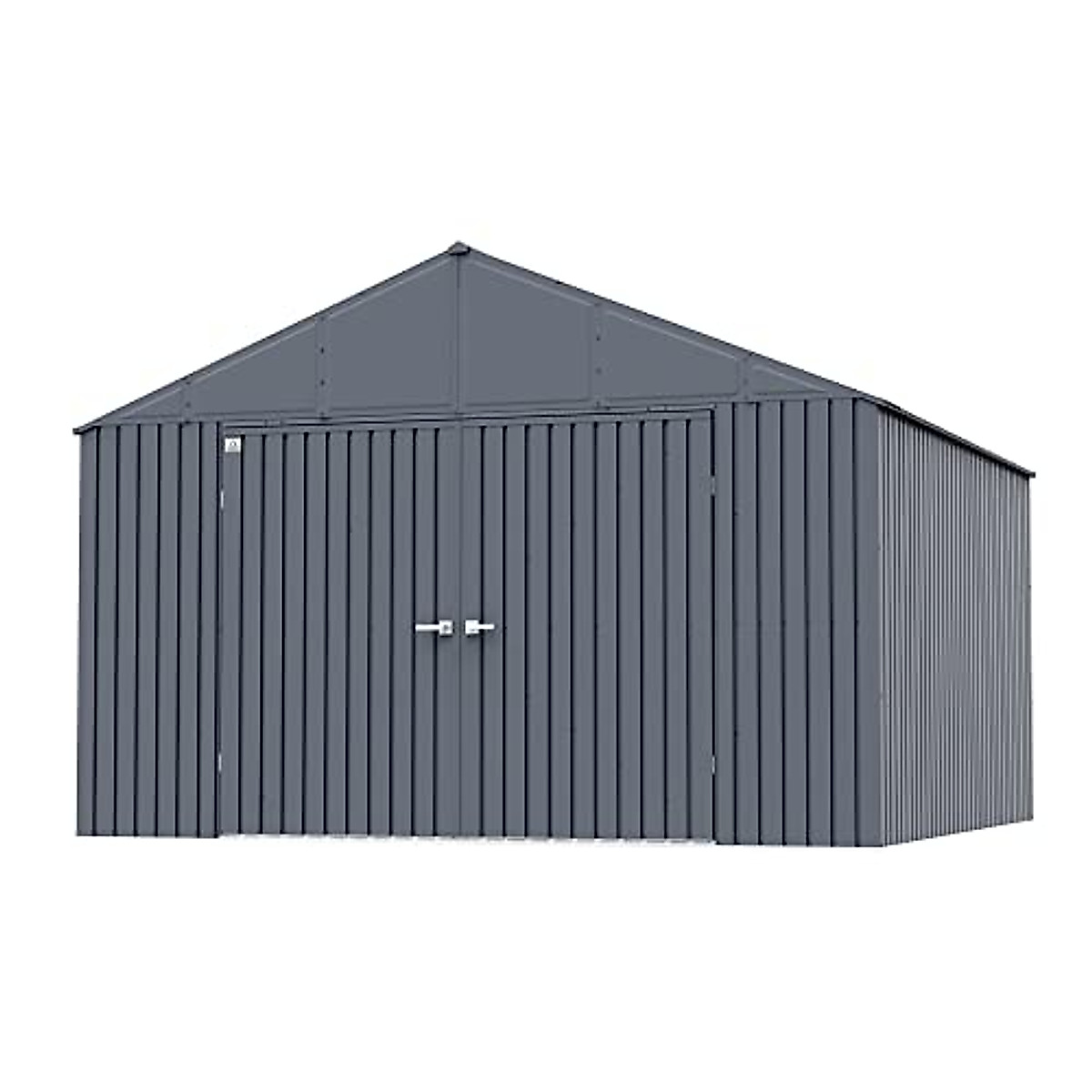 Arrow Shed Elite 12' x 12' Outdoor Lockable Gable Roof Steel Storage Shed Building, Anthracite