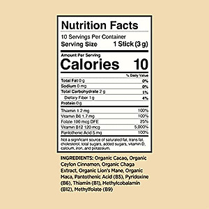 VitaCup Shroom Fuel, Mushroom Based Coffee Alternative Packets, Mushroom Coffee Substitute w/ Cacao, Cinnamon, Chaga, Lions Mane, & Maca for Energy, Immune Support, & Focus, 10 ct