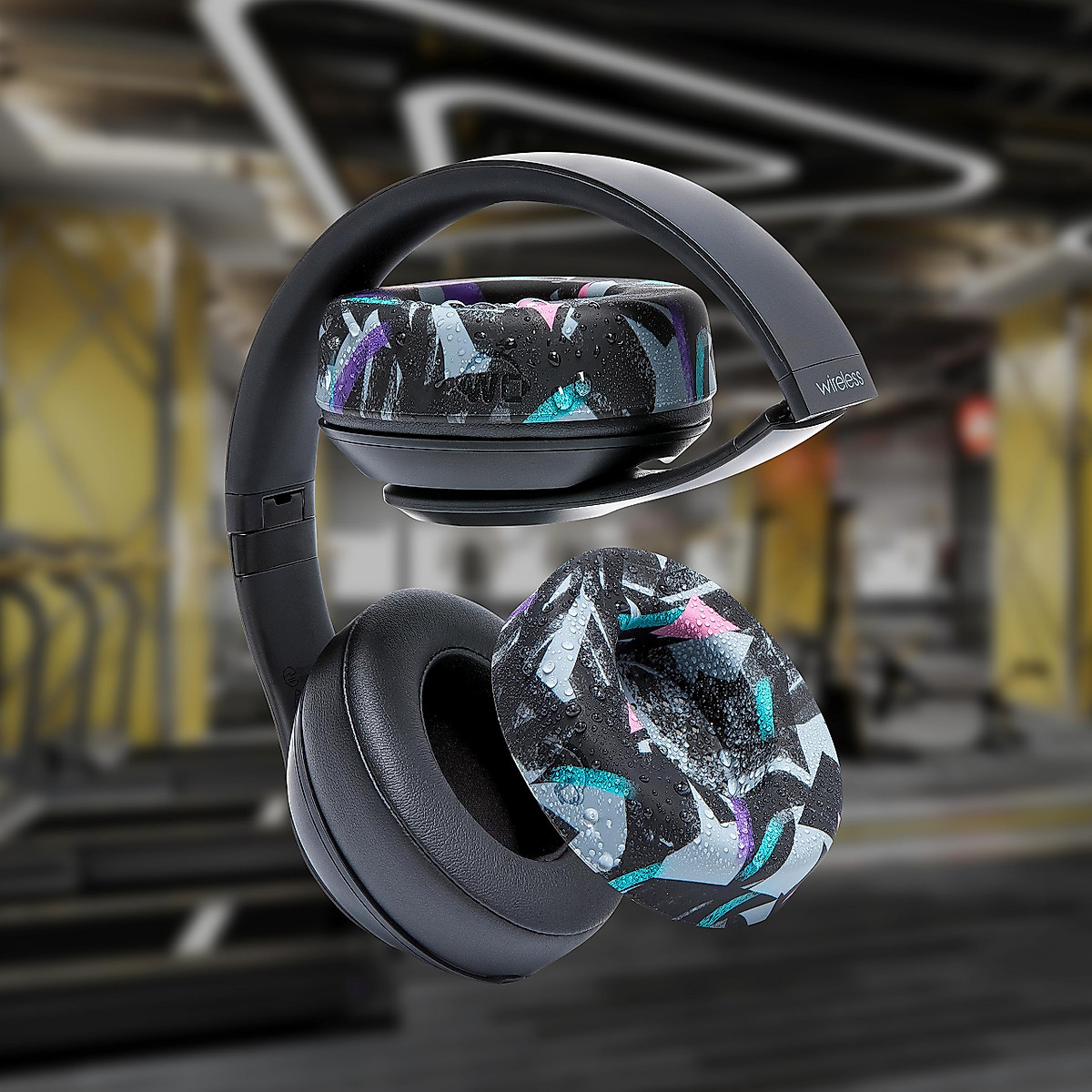 WC SweatZ Protective Earpad Covers Made by WC | Fits Beats Studio 3 & 2 (Does Not Fit Beats Solo) / Bose QC35 & 35II / Bose 700 & More | Sweatproof & Easily Washable | 90's Black