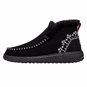 Hey Dude Denny Wool Faux Shearling Black Size 10 | Women's Boots | Women's Pull on Boots | Comfortable & Light-Weight