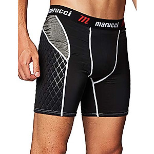 Marucci Men's Adult Elite Padded Slider Shorts, Black, X-Large