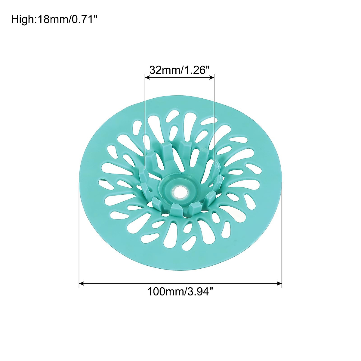 uxcell Hair Catcher, 3.94inch Silicone Hair Stopper Shower Drain Covers Drain Protector for Bathroom Kitchen Balcony, Blue 2Pcs