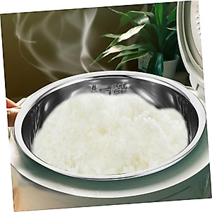 Mikinona Household Electric Cooker Inner Pot Stainless Steel Replacement Pot for Rice Cookers and Pressure Cookers Sturdy and Practical Accessory for Cooking and Meal Prep