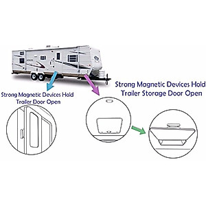 #1 Selling/Rated - Magnetic Baggage Door Catch - Holder - Clip - Latch for RV, Trailer, Camper, Motor Home, Cargo Trailer, Boat Compartments - Replaces Plastic Spring Clips (Black 1-Pair)