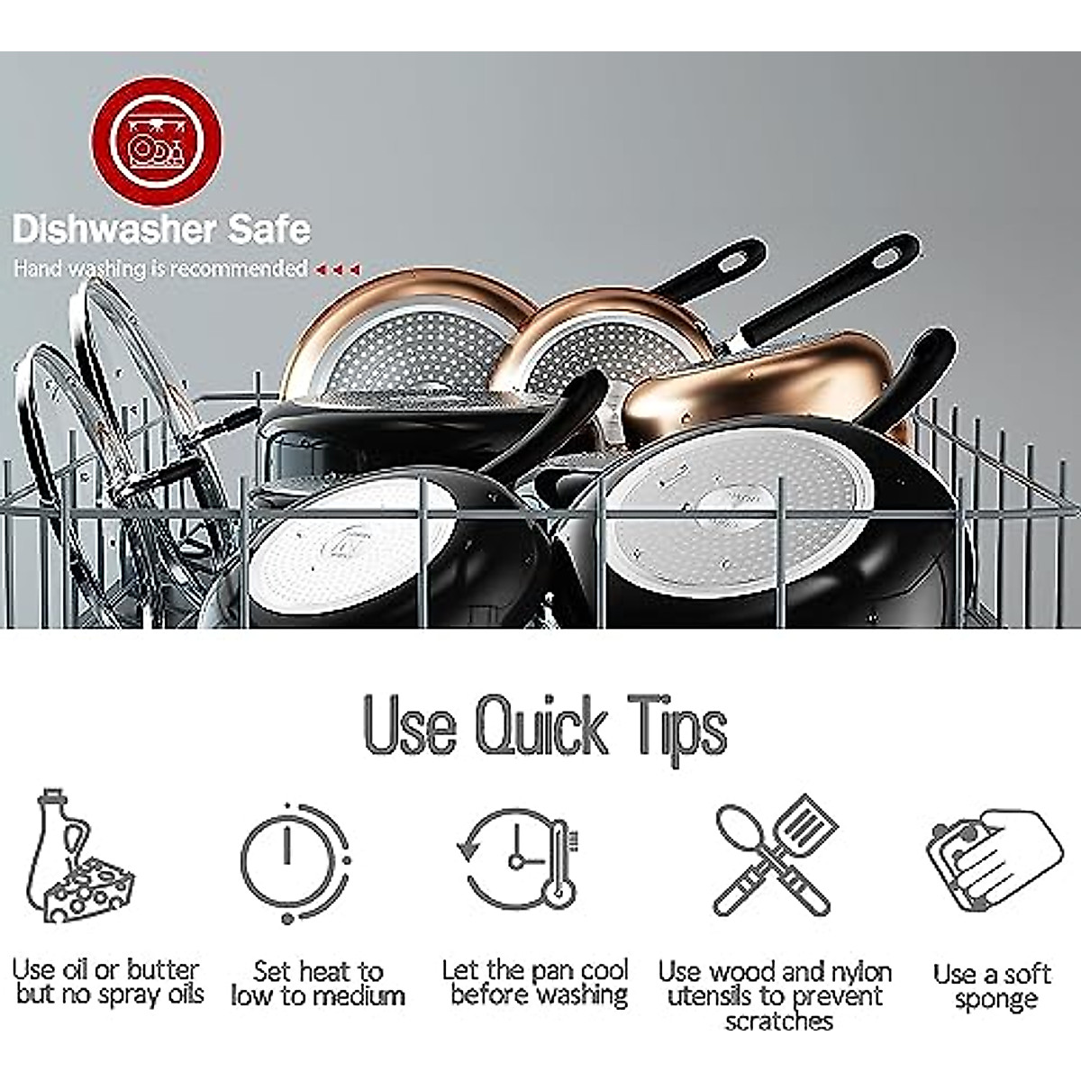 Cook N Home Saute Fry Pan, 12-inch, Green