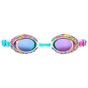 Bling 2O Girls' Rainbow Cake Kids Swimming Goggles (Ages 3+ up) - UV Protection, Latex-Free, 100% Silicone Material - Includes Anti-Fog & Adjustable Nose Piece