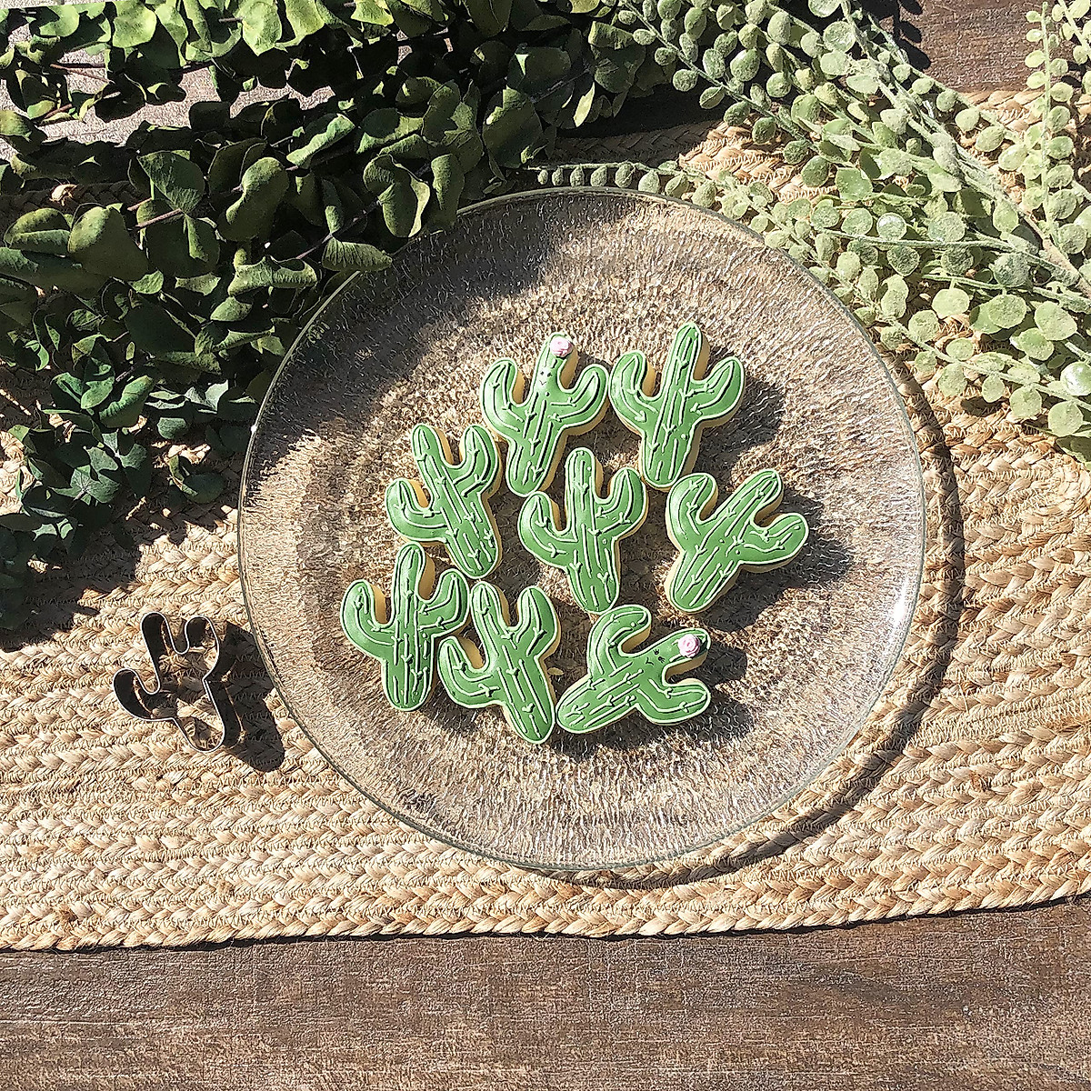 (2 Pack) Cactus Shape Cookie Cutters Stainless Steel Fondant Molds Cutters (2" wide x 2.75" tall) Southwest Party