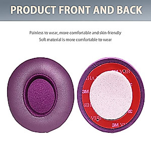 Solo2 Earpads Replacement Ear Pads Protein PU Leather Ear Cushion Compatible with Beats by Dr. Dre Solo 2.0 Solo3 Wireless On-Ear Headphones (Dark Purple)