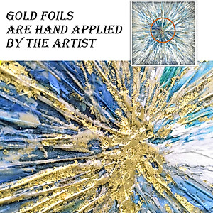 TAR TAR STUDIO Canvas Wall Art Abstract Paintings: Modern Artwork Hand Painted Painting for Office (24''W x 24''H, Multiple Sizes)