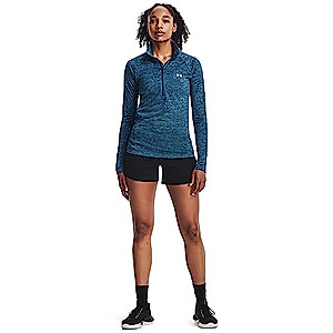 Under Armour Womens Tech Twist ½ Zip Long-Sleeve Pullover, (427) Varsity Blue/Blizzard/Metallic Silver, Large