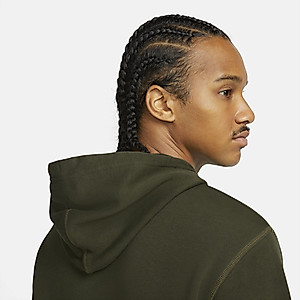 Nike Men Sportswear Just Do It Fleece Hoodie (Large, Sequoia/Medium Olive)