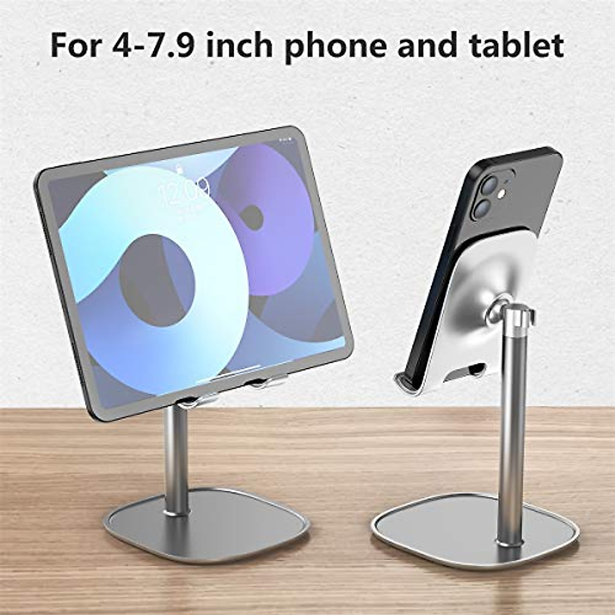 Uniwit Aluminium Alloy Angle Adjustable Desktop Cellphone Holder,Case Friendly,Fully Protect Cellphone,Sturdy and Durable Phone Stand Compatible for All iphone Series and Other 4-7.9 inches cellphones