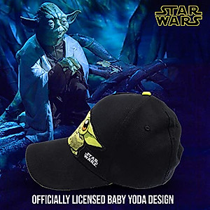 Star Wars Baby Yoda Hat Toddler Boys and Girls, Baby Yoda Baseball Cap 2-5 Years in Black